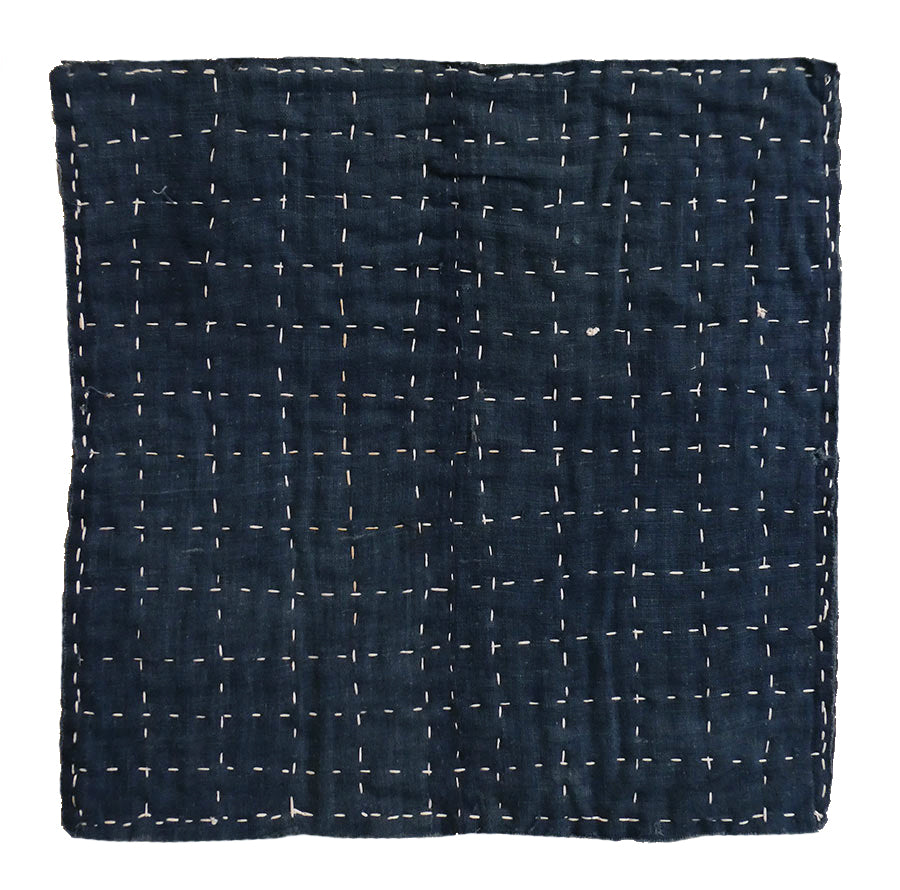 Sri | A Blue-on-Blue Cotton Zokin: Layered Traditional Dust Rag